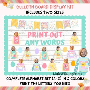 Easter Bulletin Board Kit, April Easter Jumpers Spring Bulletin, Easter ...