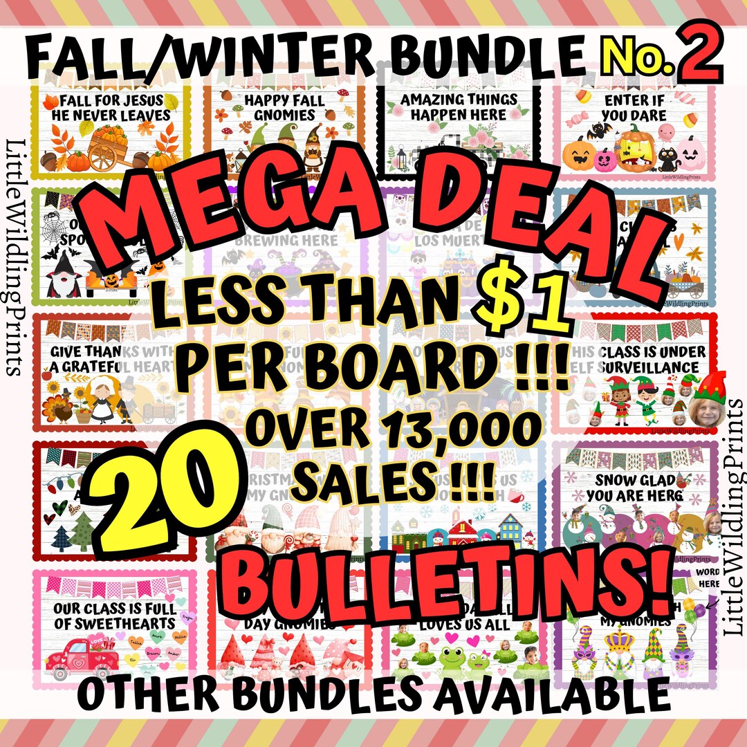Fall Winter Bulletin Board Bundle, Bundle 2, Classroom Decor, Halloween ...