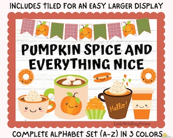 Pumpkin Spice Coffee Theme Fall Fall Themed Bulletin Board Kit - Etsy