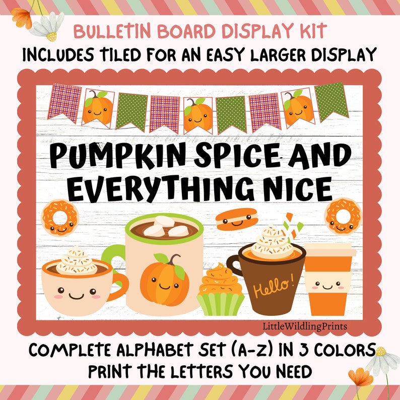 Pumpkin Spice, Fall, Thanksgiving, Autumn, Coffee Bulletin Board Kit - Etsy