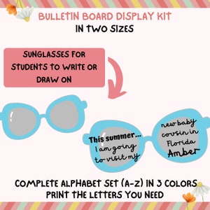 Summer Bulletin Board Kit, Sunglasses Bulletin, End of Year Bulletin ...