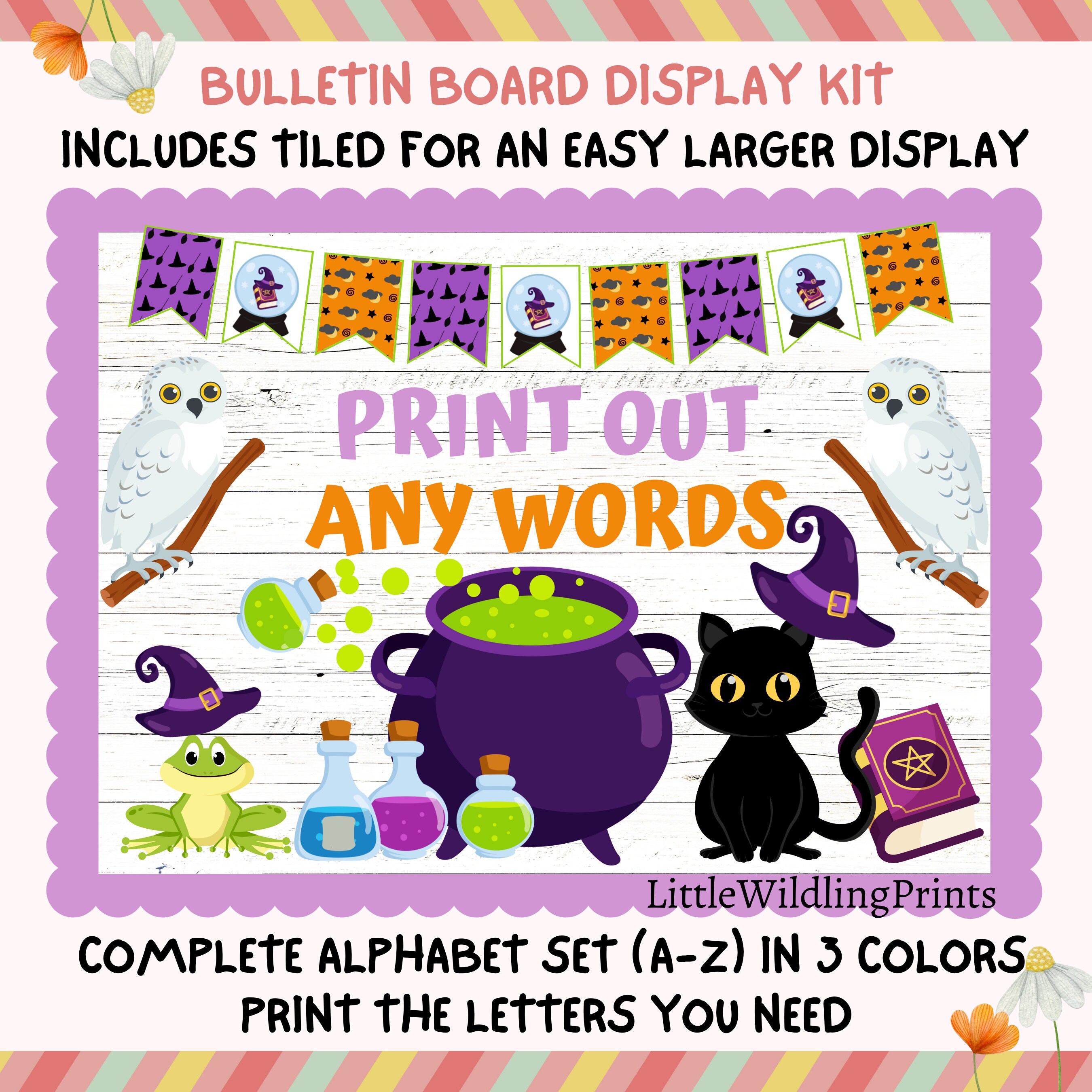 Halloween Spell Potion Magic Bulletin Board Kit October - Etsy