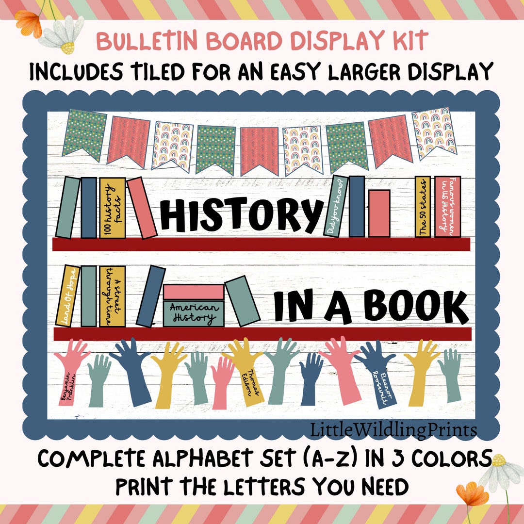 History Bulletin Board Subject Display Kit Printable Classroom Decor ...