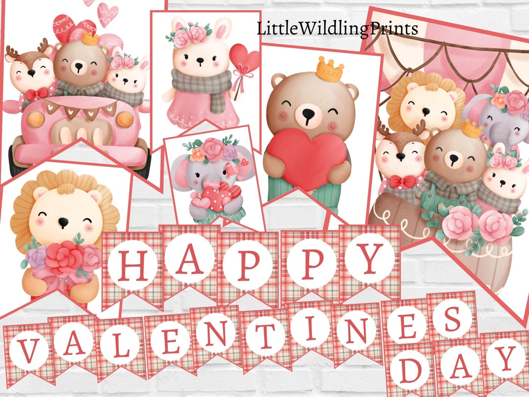 Happy Valentines Day Banner Bunting Printable Digital Download Home ...