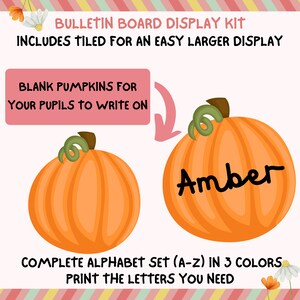 Pumpkin Fall Bulletin Board Kit, Scarecrow Harvest Pumpkin Class Names ...