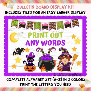 Witch, Halloween, Bulletin Board Kit, October - Etsy