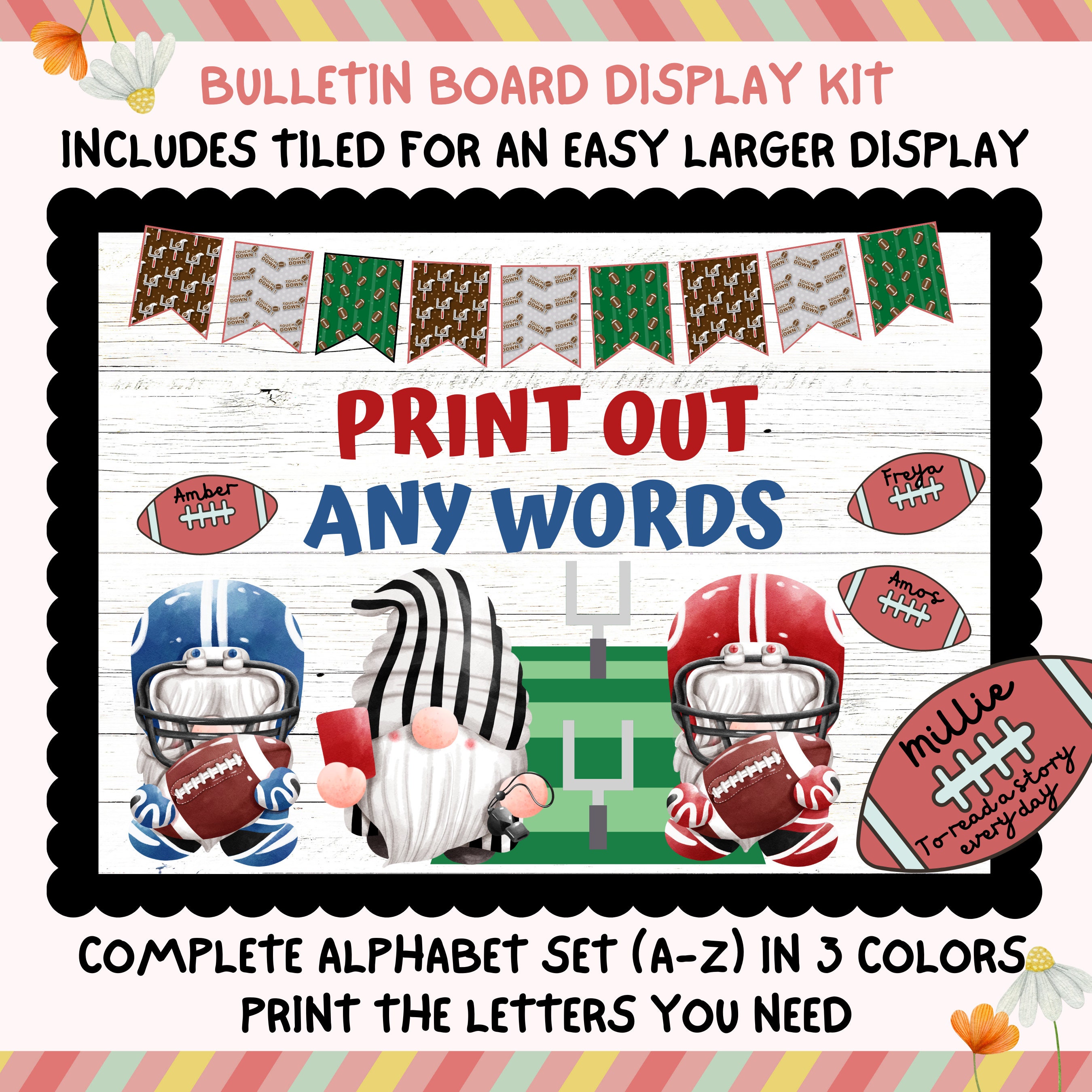 NFL American Football Bulletin Board Kit, National Football League ...