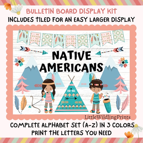 Native Americans Bulletin Board Kit American Indians First - Etsy