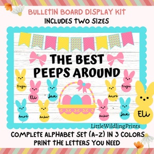 April Bulletin Board Kit, Peeps Bulletin Board, Easter Bulletin Board ...