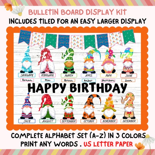 Summer Gnomes Bulletin Board Flamingo Display Kit Custom Any - Etsy