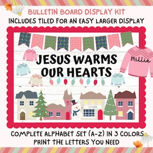 Modern Winter Bulletin Board Kit, Jesus Religious Winter Bulletin Kit ...