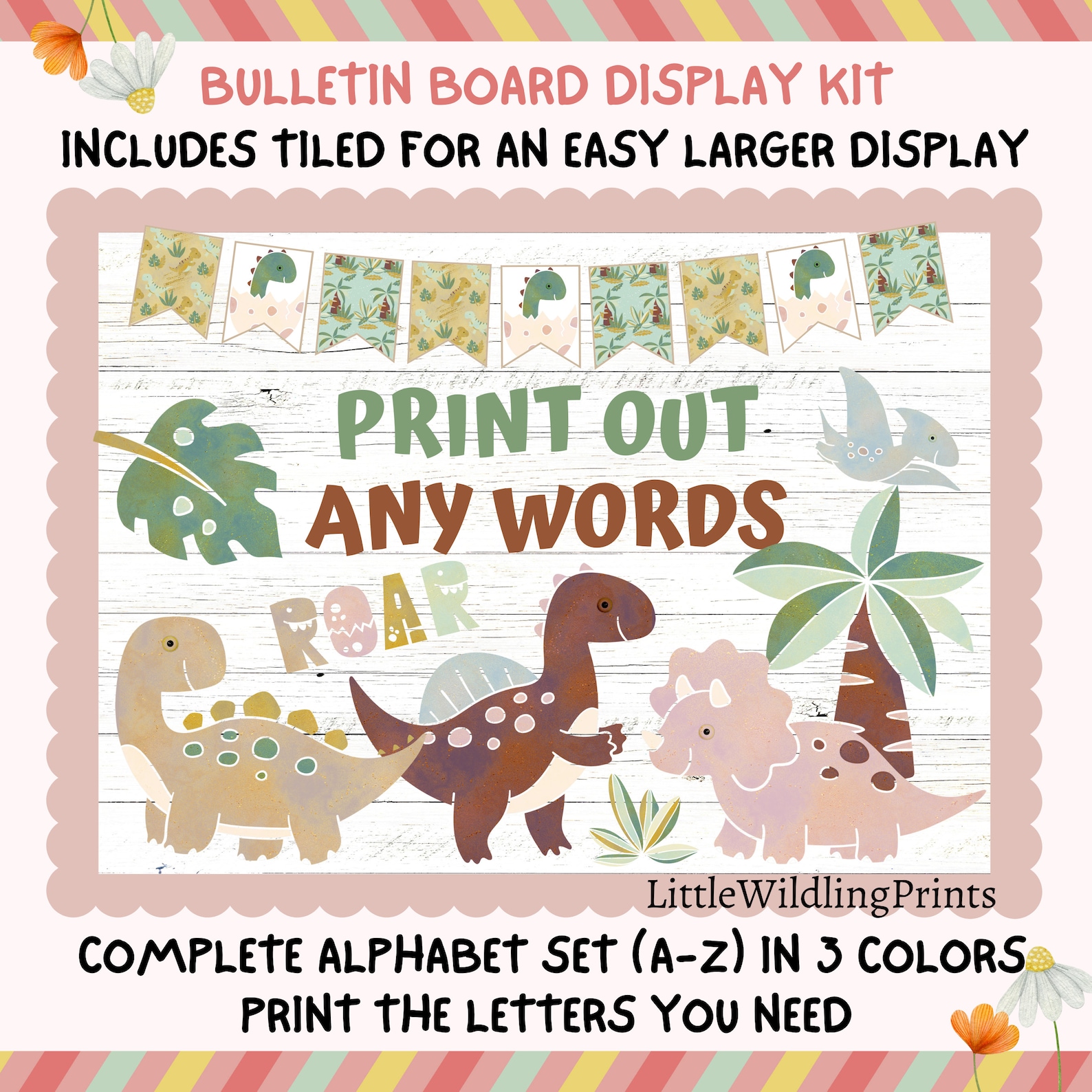 Dinosaur Bulletin Board Kit Dinomite Jurassic Prehistoric - Etsy