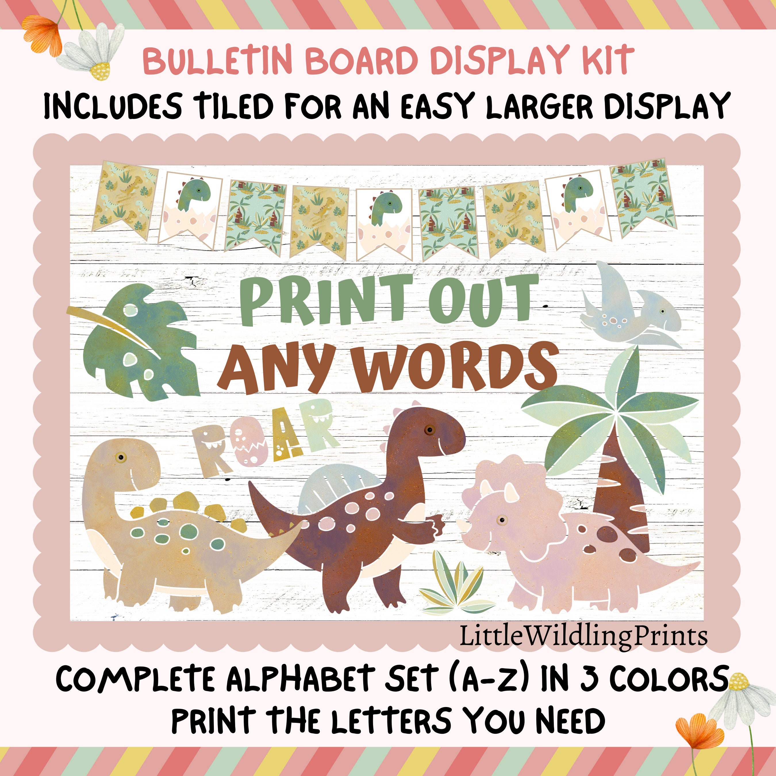 Dinosaur Bulletin Board Kit - Dinomite Jurassic Prehistoric Theme ...