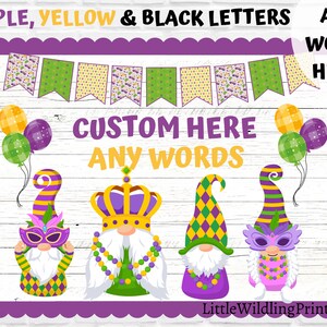 Mardi Gras Gnomes Bulletin Board Parading With My Gnomies Display Kit ...