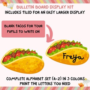Taco Bulletin Board Kit, Mexican Fiesta, Taco Class Name Tags, Taco ...