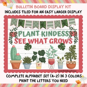 Succulent Plant Bulletin Board Kit, Grow Together Plant Kindness, Back ...
