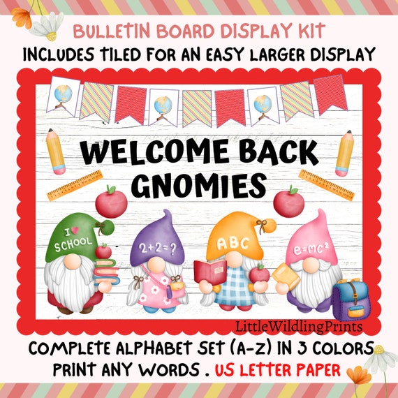 Back to School Gnomes Bulletin Board Welcome Back Gnomies - Etsy