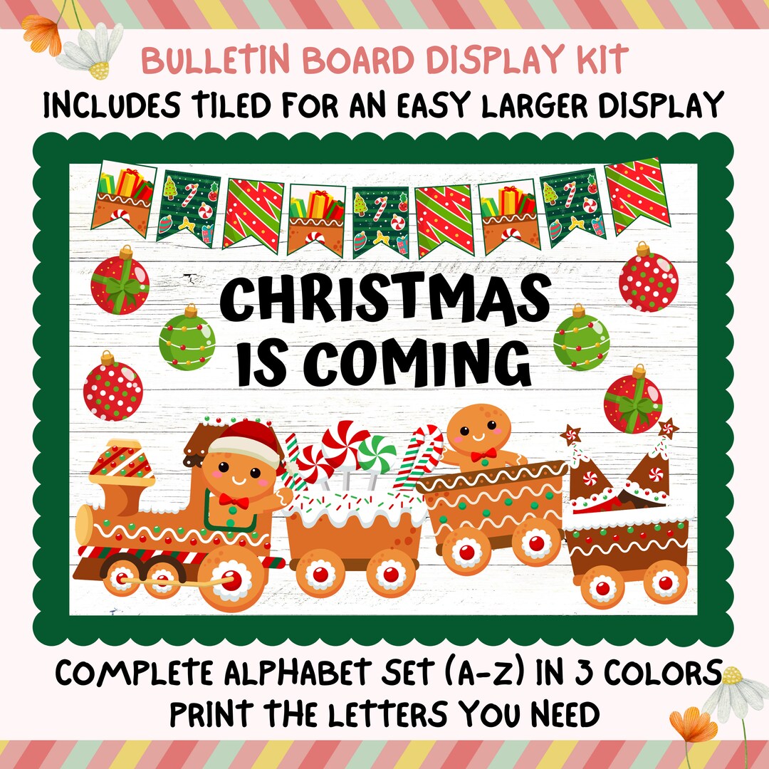 Christmas, Gingerbread, Festive, Train Bulletin Board Kit - Etsy
