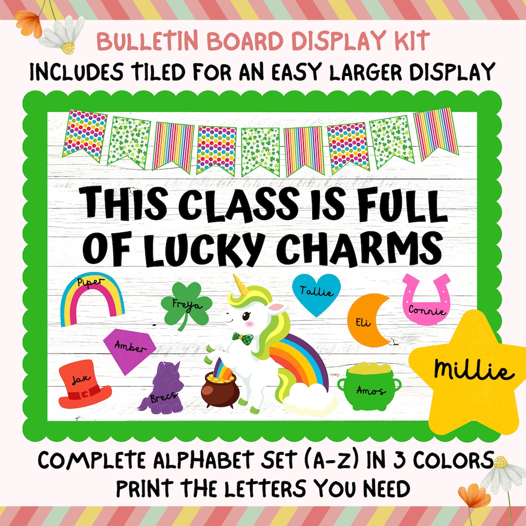 Lucky Charms Bulletin Board Kit, St Patricks Day Bulletin Board, March ...