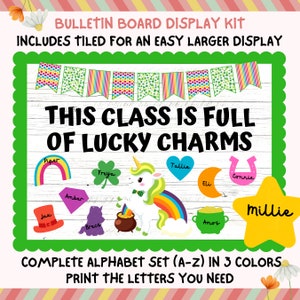 Lucky Charms Bulletin Board Kit, St Patricks Day Bulletin Board, March ...