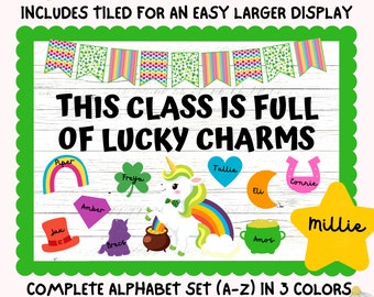 Lucky Charms Bulletin Board Kit St Patricks Day Bulletin Boards Digital ...