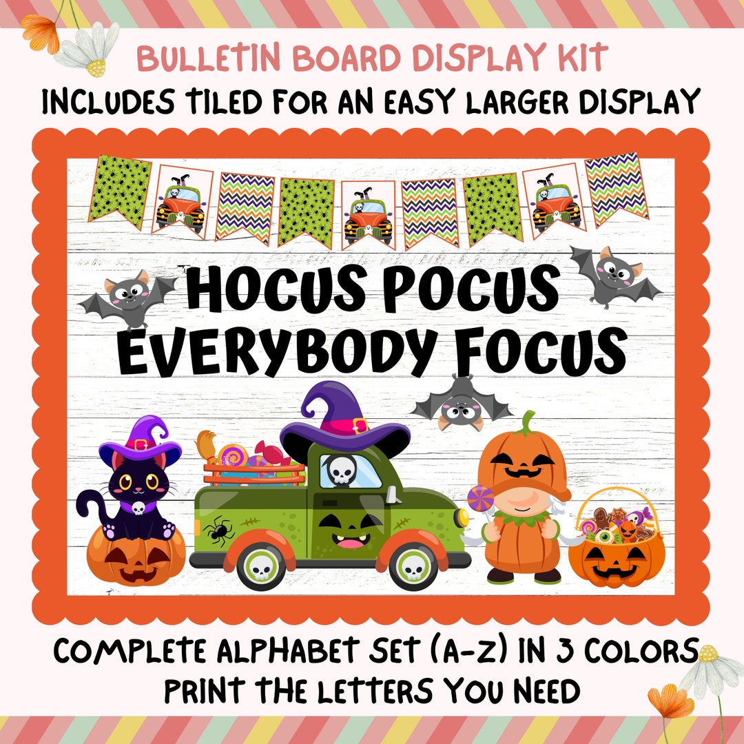 Halloween, Hocus Pocus, Truck, Gnome, Bulletin Board Kit, October - Etsy