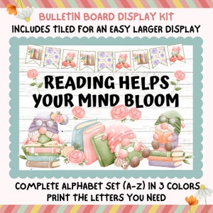 Printable Reading Bulletin Board Display Bookworm Editable Classroom ...