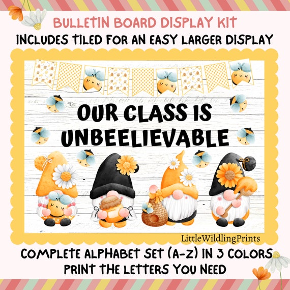 Spring Bee Gnomes Bulletin Board Unbeelievable Display Custom - Etsy