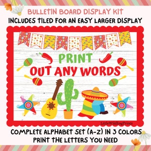 Fiesta Cinco De Mayo Bulletin Board Kit, Spring Mexican Party, Sombrero ...