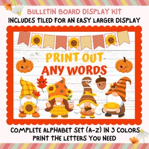 Thanksgiving Gnomies, Fall, Gnomes, Give Thanks, Bulletin Board Kit - Etsy