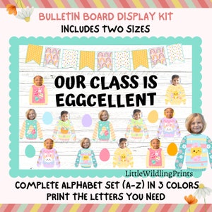 Easter Bulletin Board Kit, April Easter Jumpers Spring Bulletin, Easter ...