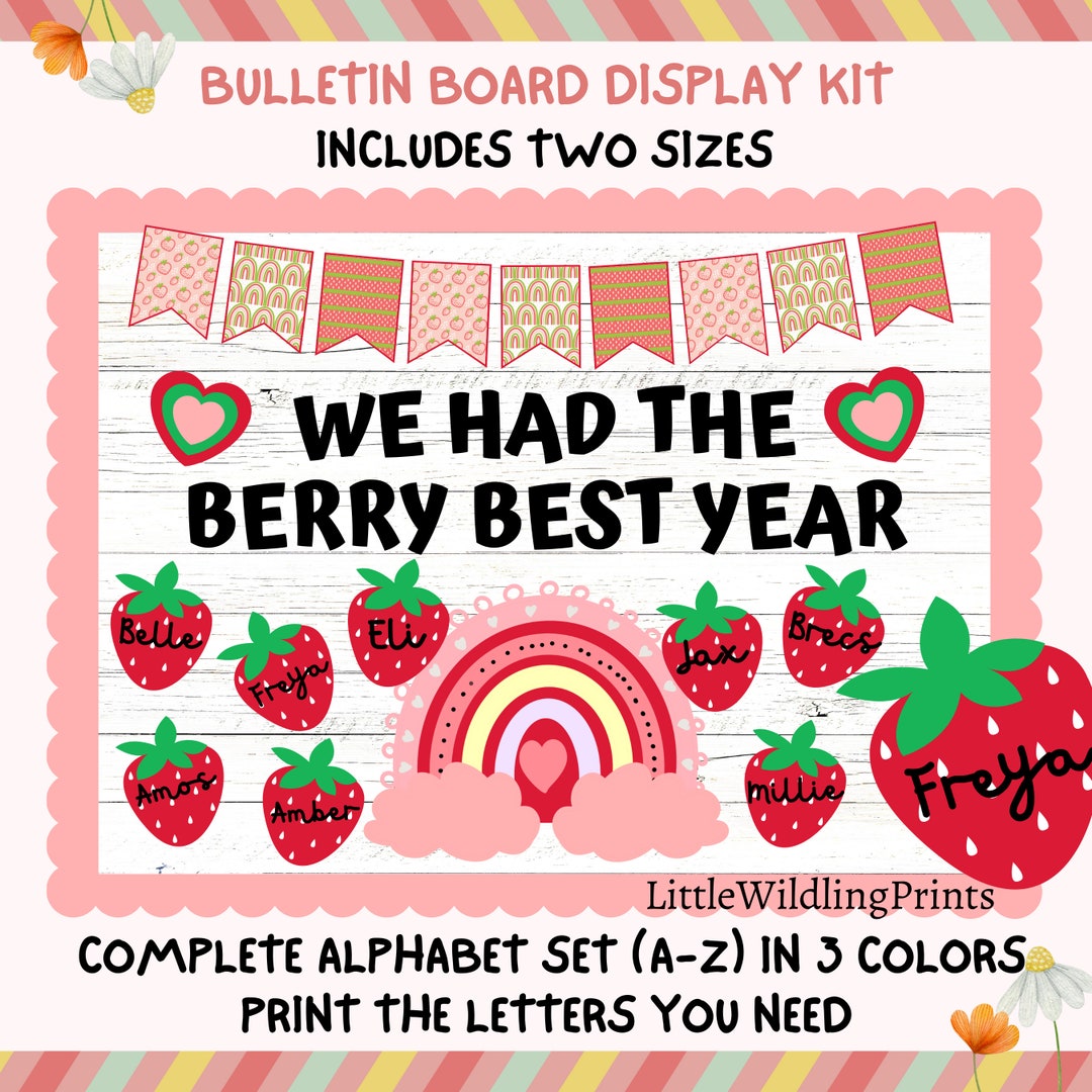 Summer Bulletin Board Kit, Strawberry Summer Bulletin, End of Year ...