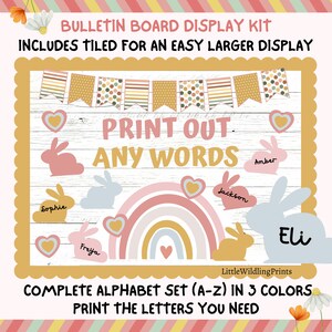 Happy Easter Bulletin Board Kit, April Bunny Spring Classroom Bulletin ...