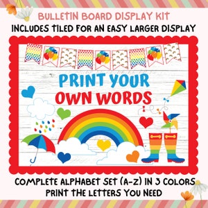 Kindness Rainbow Summer Bulletin Board Kit, Be Kind Colors Weather ...
