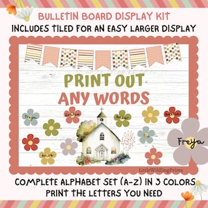 Spring Bulletin Board Kit, Church Chapel Religious Sunday School God ...