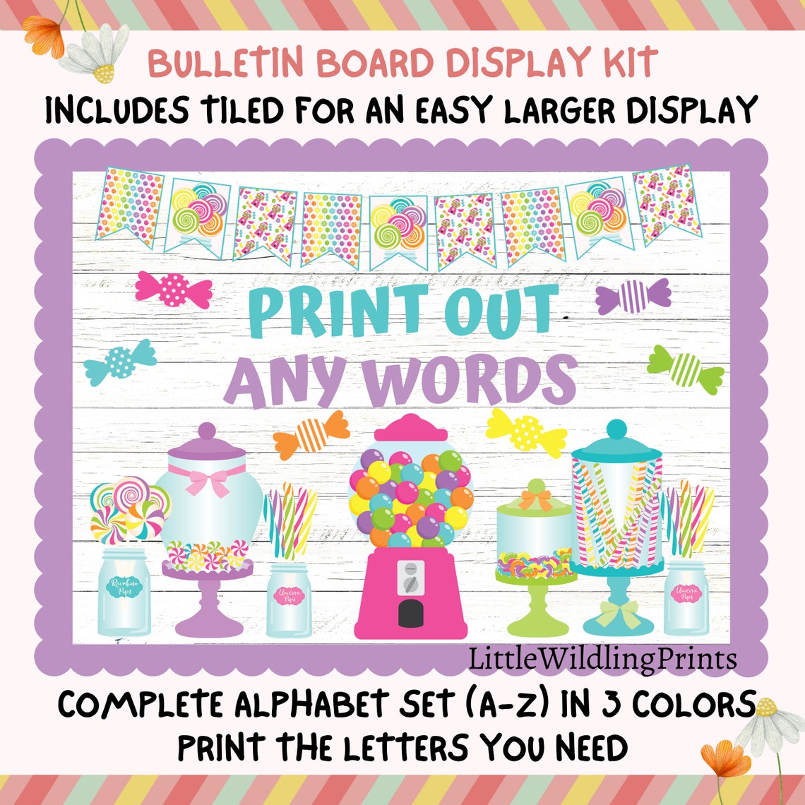 Sweet Year Bulletin Board Candy Shop Store Back to School - Etsy