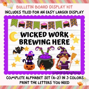 Witch, Halloween, Bulletin Board Kit, October - Etsy
