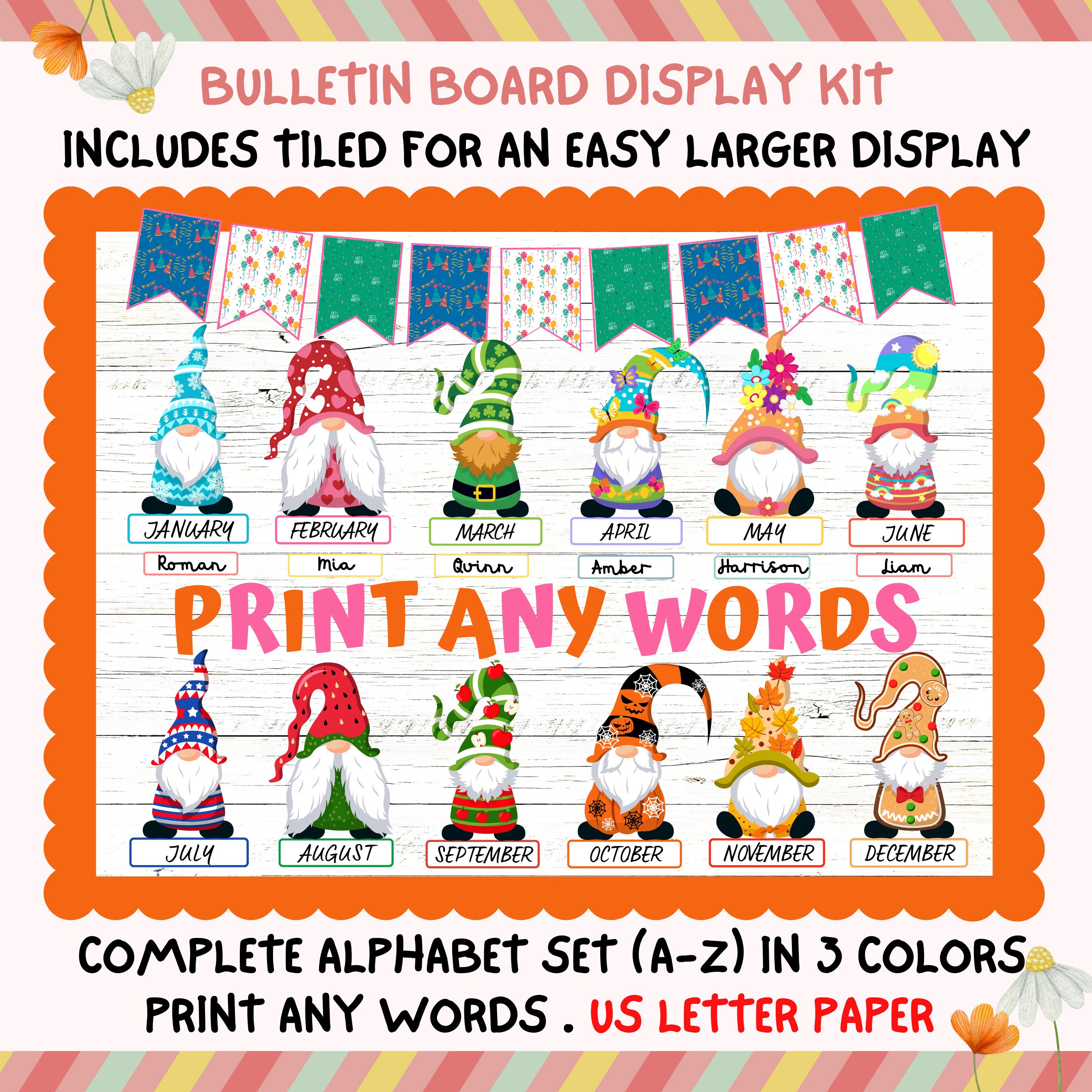 Fun Birthday Gnomes Bulletin Board Season Theme Birthday - Etsy