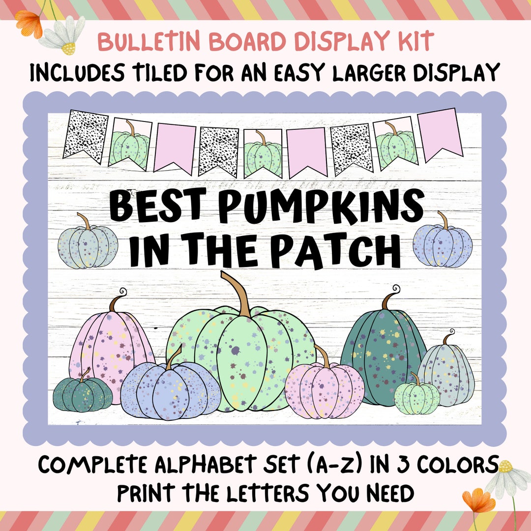 Fall Pumpkin, Pastel, Farmhouse, Thanksgiving, Halloween Bulletin Board ...