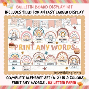 Boho Birthday Bulletin Board Rainbow Classroom Birthday Display ...