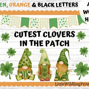 St Patricks Day Gnome Cutest Clovers Bulletin Board Display Kit Custom ...