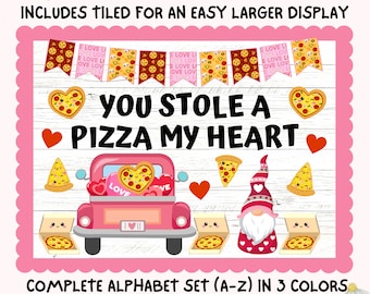 Pizza Delivery Truck Valentines February Bulletin Board Kit - Etsy