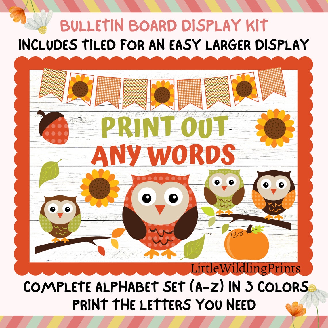 Reading Owls Bulletin Board Kit Books Library Wise Owl Fall - Etsy