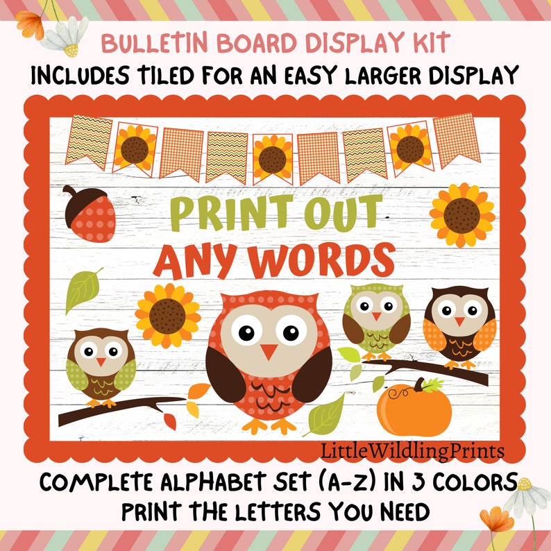 Reading Owls Bulletin Board Kit, Books Library Wise Owl Fall Theme ...