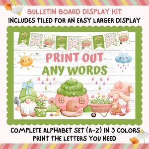 Plant Kindness Gnomes Bulletin Board Display Kit Custom Any Words ...