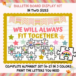 Fit Together Jigsaw Puzzle Pieces Bulletin Board Kit, Back to School ...