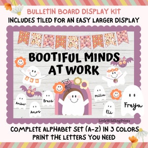 Halloween Ghosts Bulletin Board Kit, Groovy Retro October Bulletin - Etsy