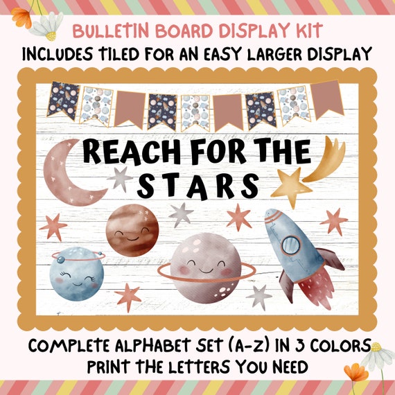 Reach for the Stars Bulletin Board Display Kit Custom Any - Etsy