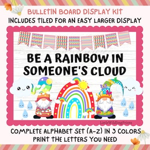 Spring Rainbows Bulletin, Rainbow Gnomes Bulletin Board Kit, Daycare ...
