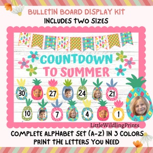 Sweet Summer Countdown Bulletin Board Kit, End of Year Pineapple ...